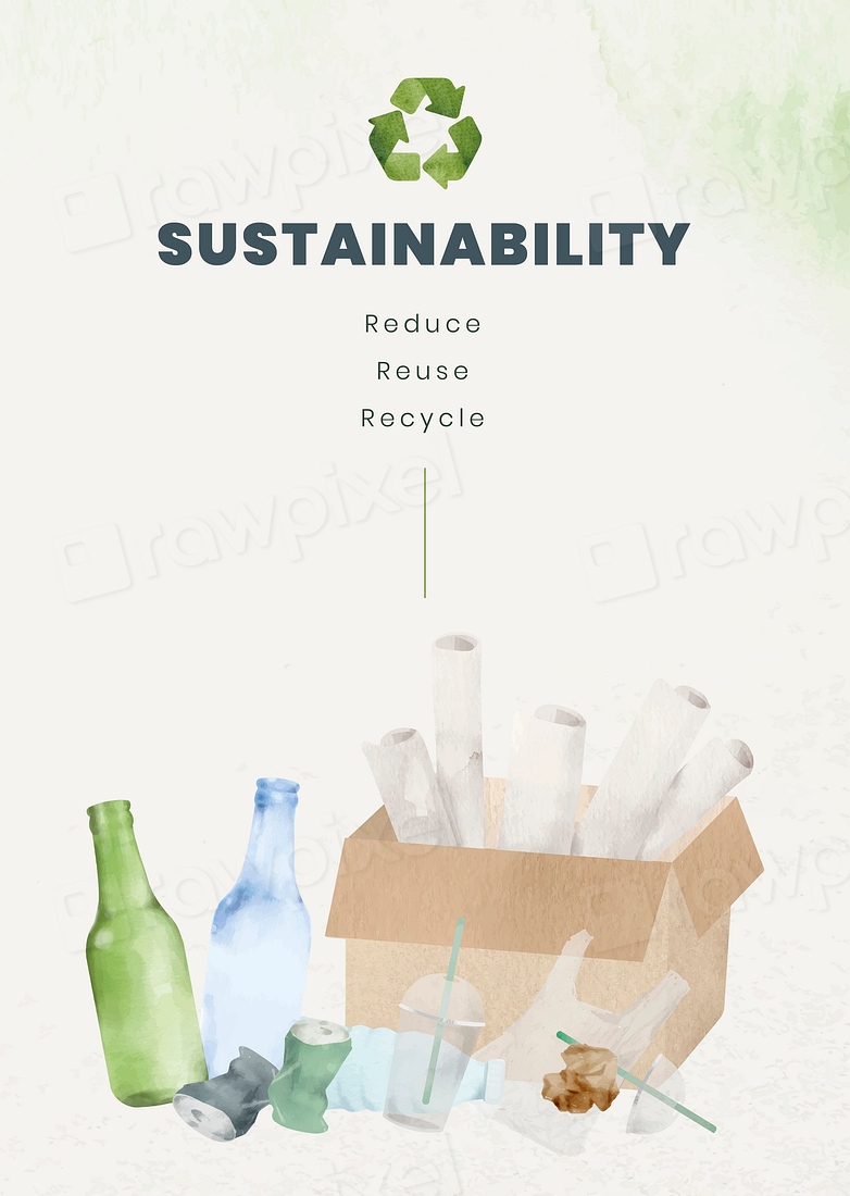 Recycling poster in watercolor illustration | Premium Photo - rawpixel
