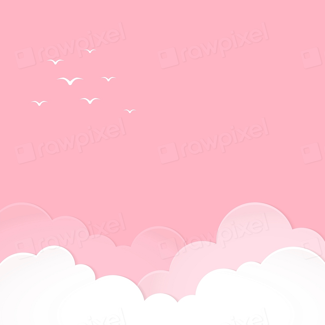 Pink sky illustration, paper cut | Free Vector - rawpixel