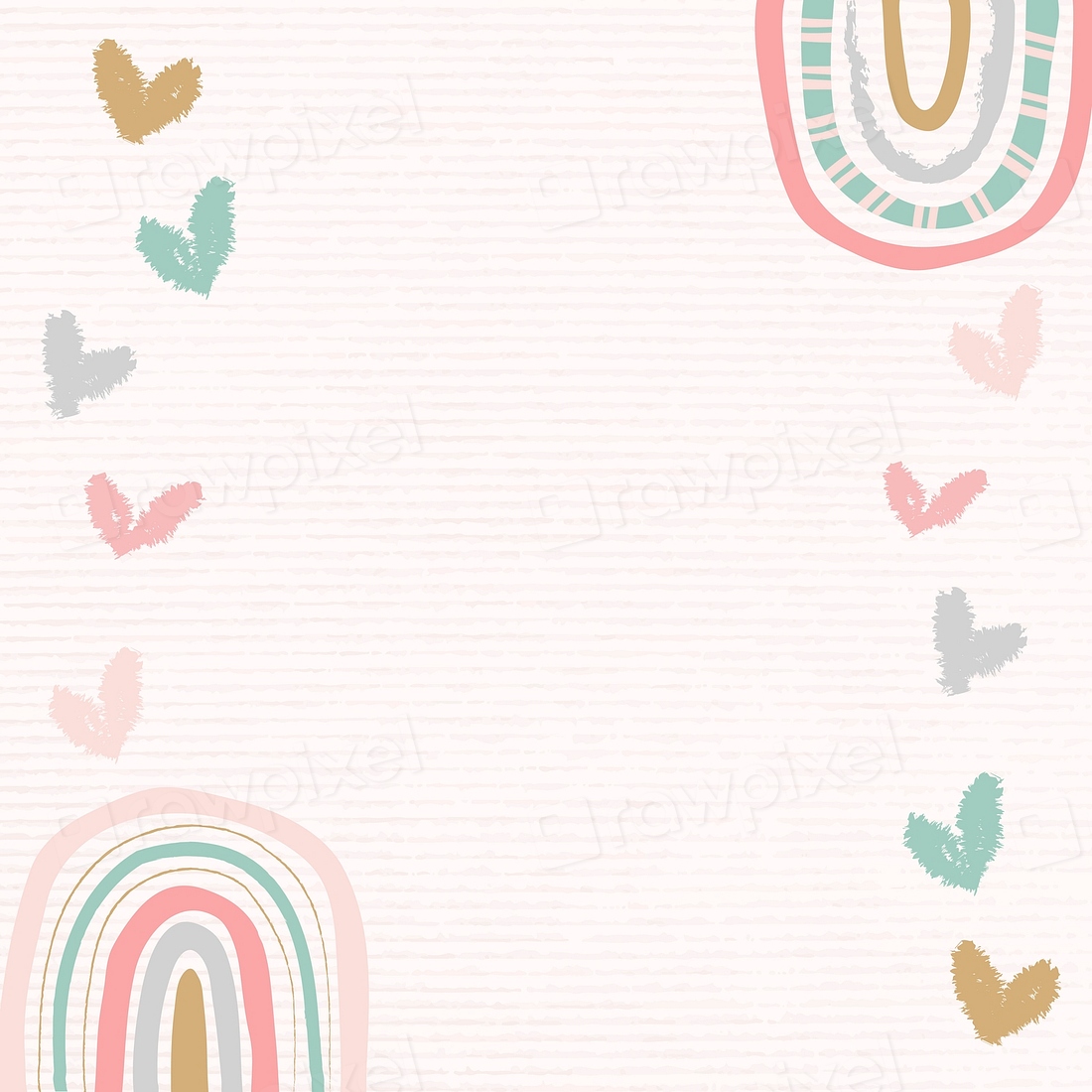 Rainbow frame, cute doodle border | Free Photo - rawpixel
