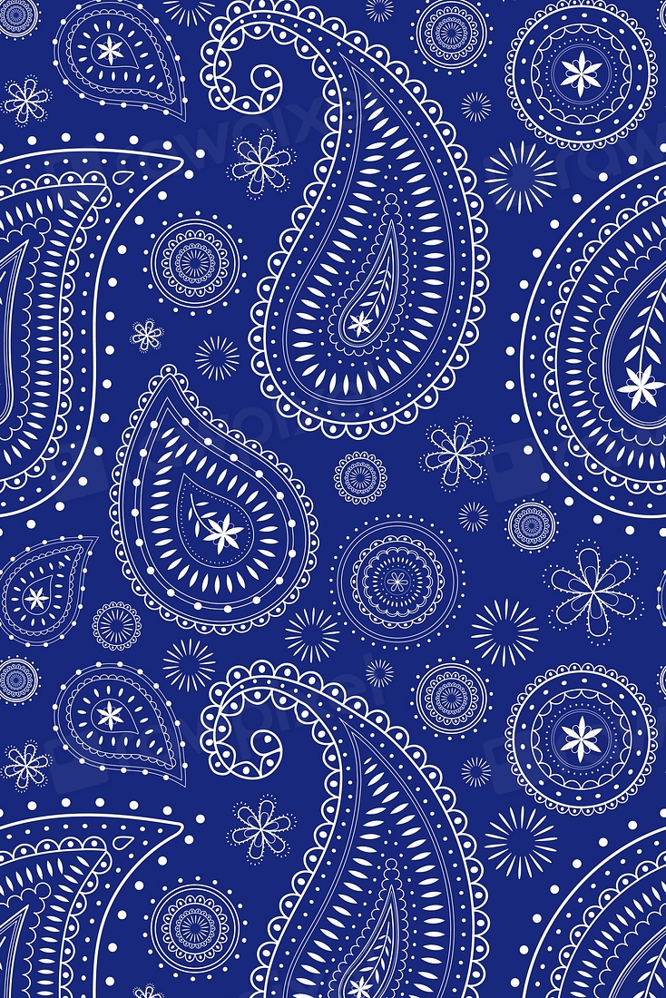 Blue paisley background, traditional Indian | Premium Vector - rawpixel