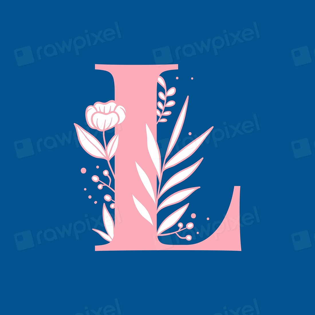 Letter L floral alphabet typography | Premium PSD - rawpixel