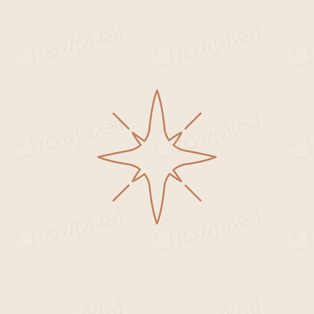Monoline decoration twinkle vector beige | Premium Vector - rawpixel
