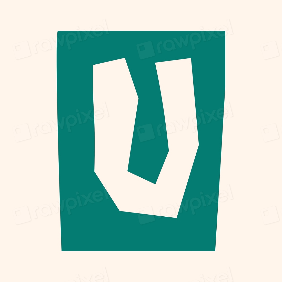 U letter psd paper cut | Premium PSD - rawpixel