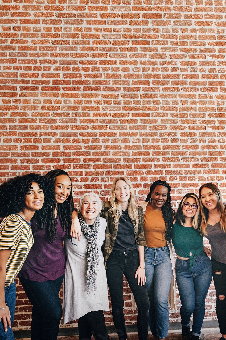 Diverse women standing together brick | Premium Photo - rawpixel