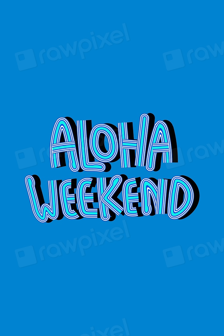 Blue Aloha Weekend psd funky | Premium PSD - rawpixel
