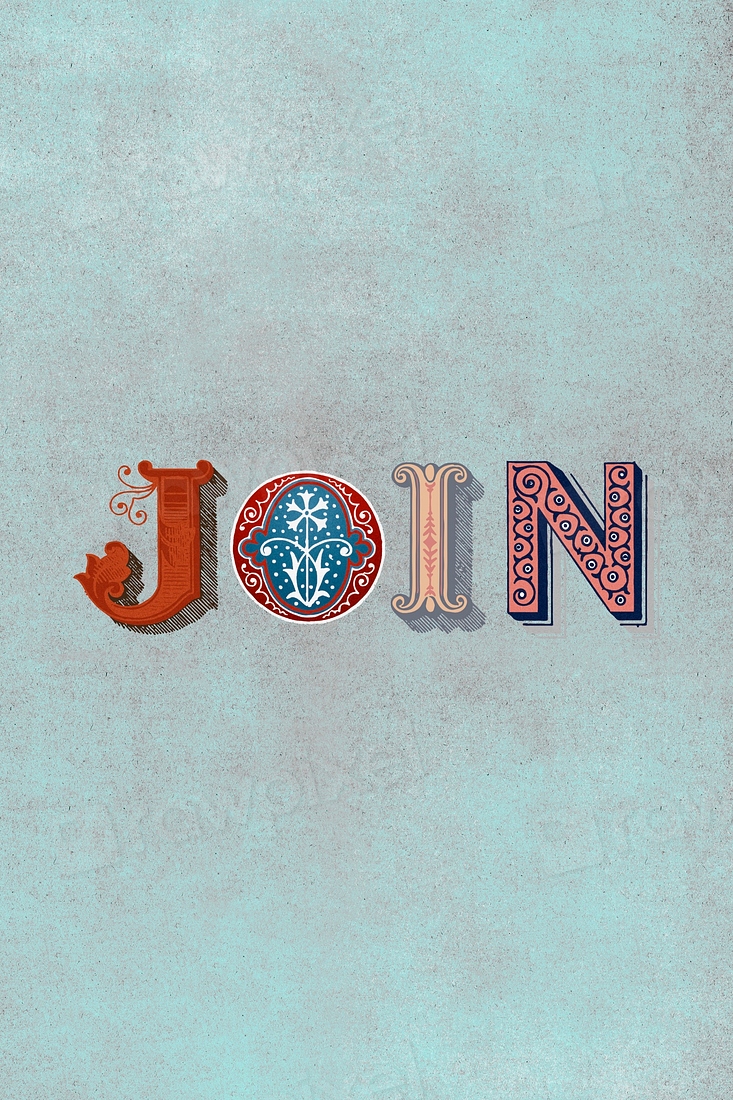 Join word antique victorian font | Free Photo - rawpixel