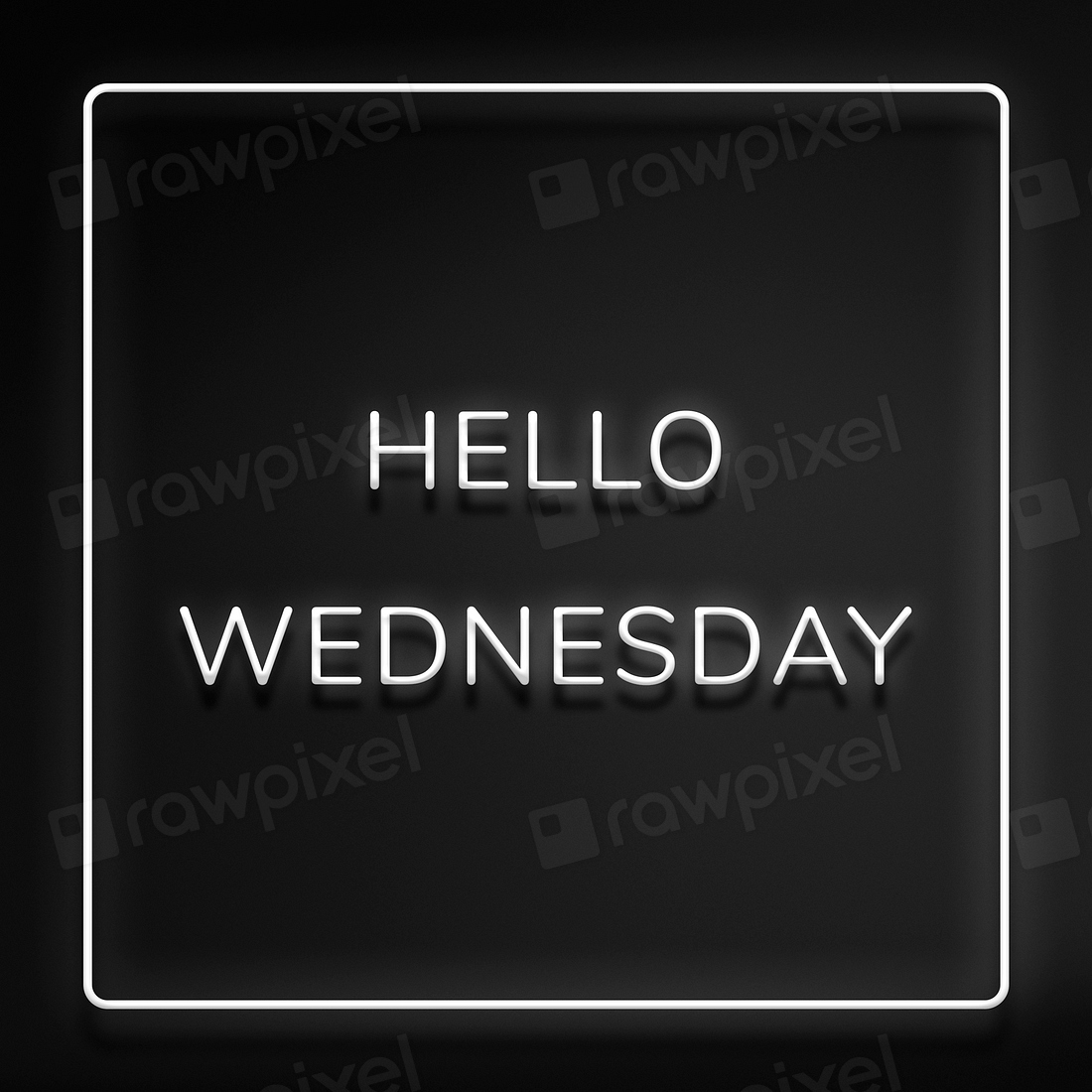 Neon frame Hello Wednesday border | Free Photo - rawpixel