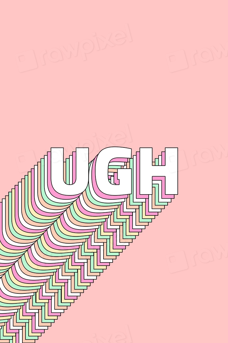 Ugh layered typography retro word | Free Photo - rawpixel