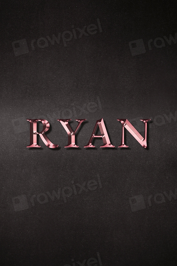 Ryan typography metallic rose gold | Free Photo - rawpixel