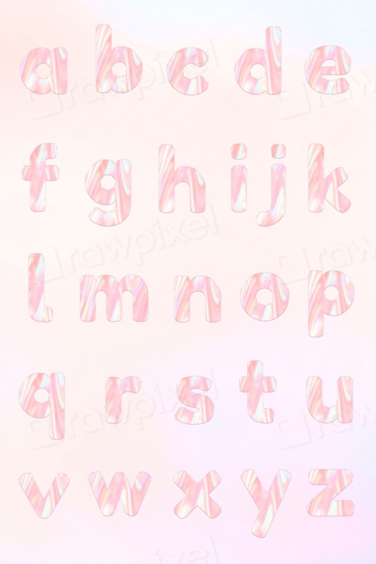 Holographic orange pastel psd alphabet | Premium PSD - rawpixel