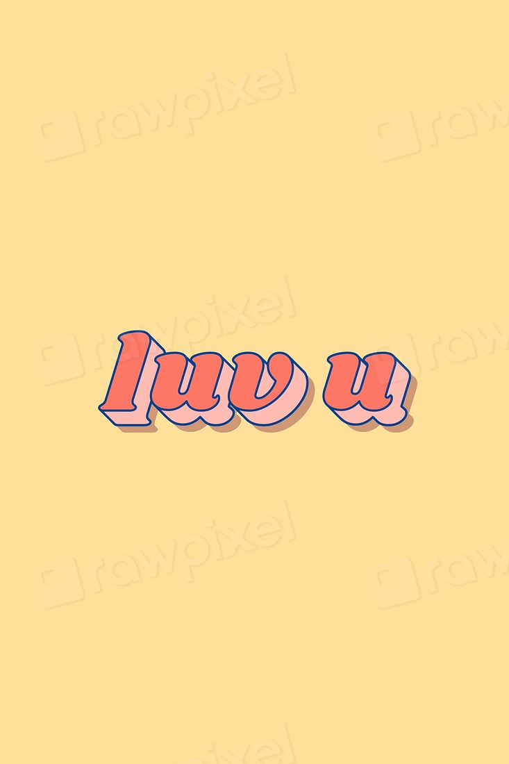 Luv u retro 3D typography | Free Photo - rawpixel