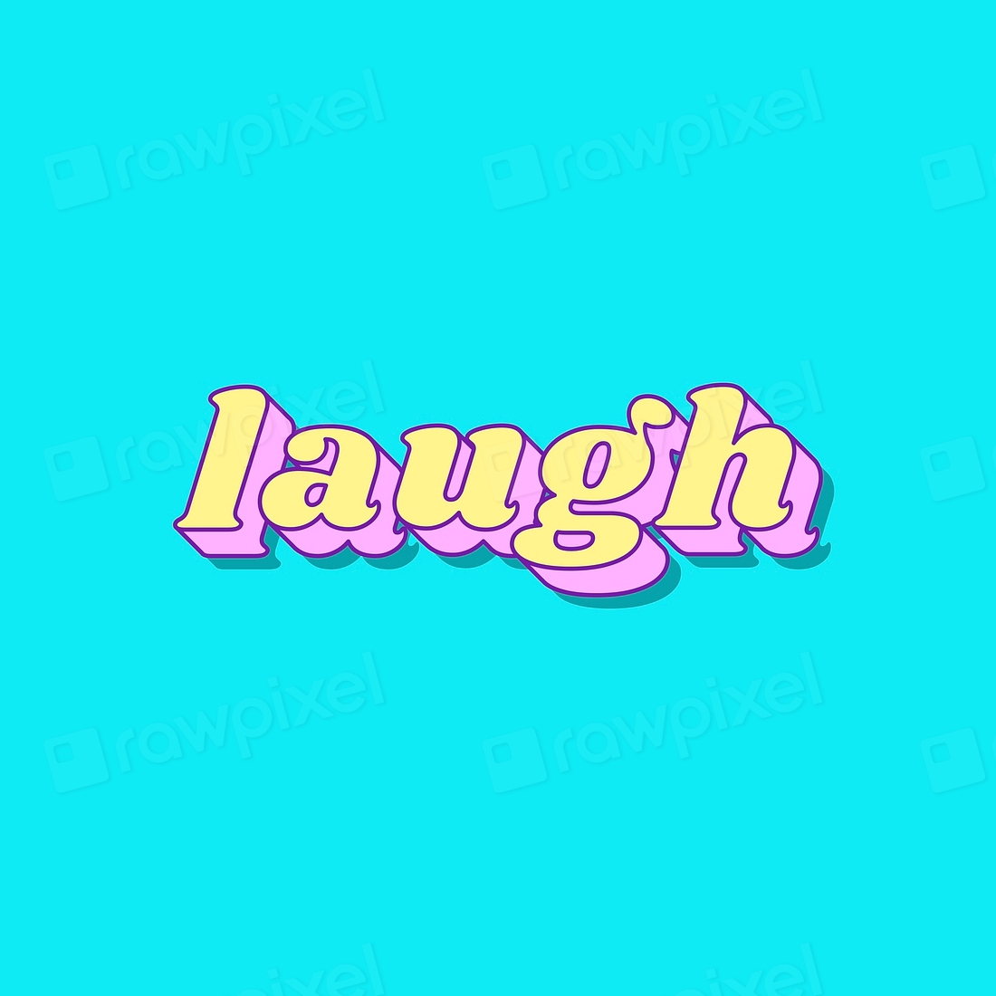 Laugh word funky typography vector | Premium Vector - rawpixel