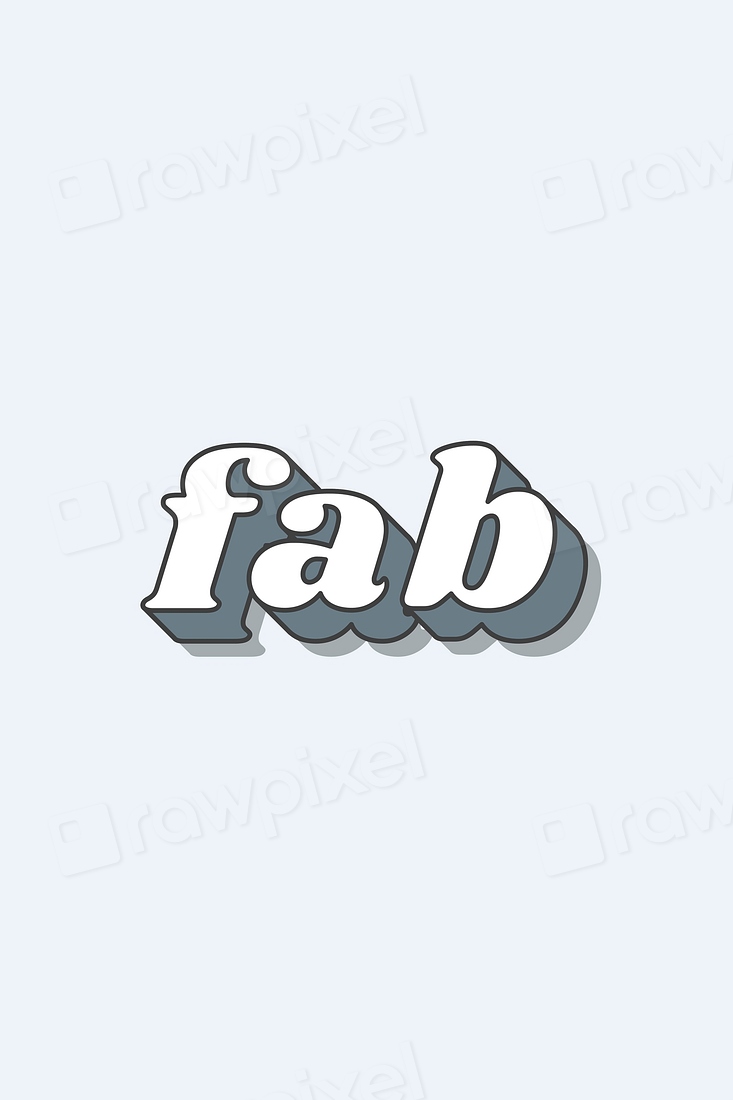 Fab word retro typography vector | Premium Vector - rawpixel