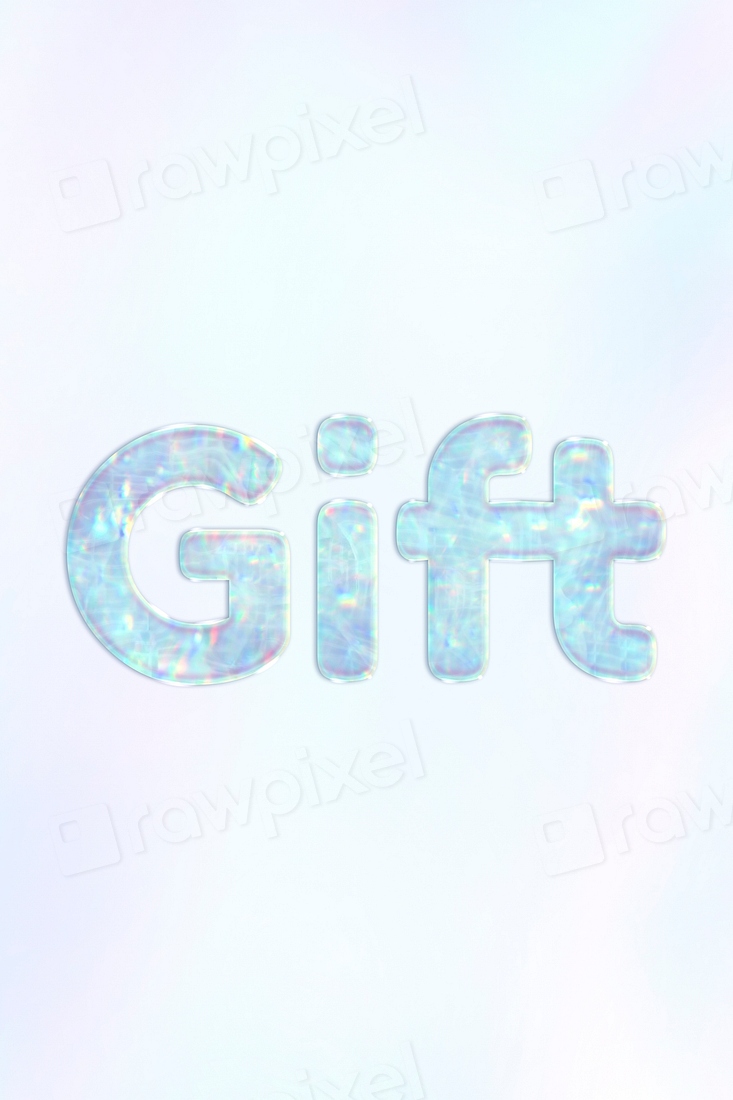 Gift lettering holographic word art | Free Photo - rawpixel