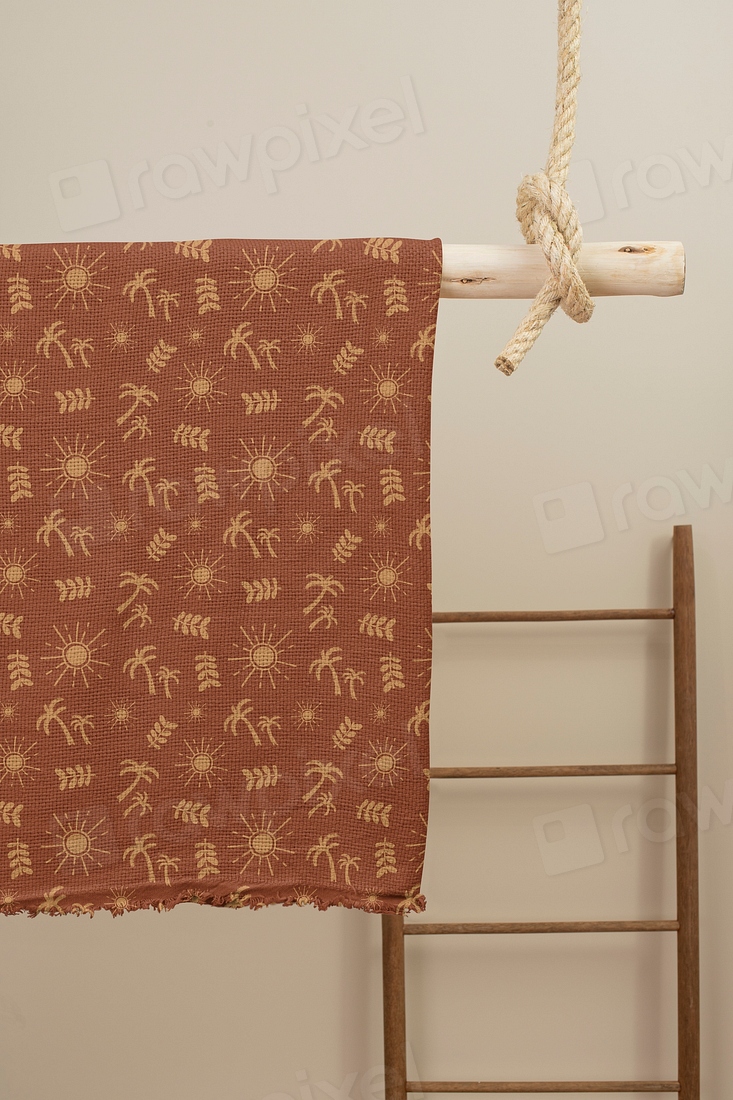 Brown handkerchief mockup, tropical pattern | Premium PSD Mockup - rawpixel