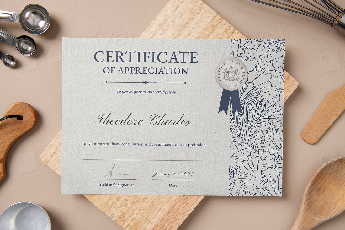 Cooking certificate mockup, professional education | Premium PSD Mockup ...