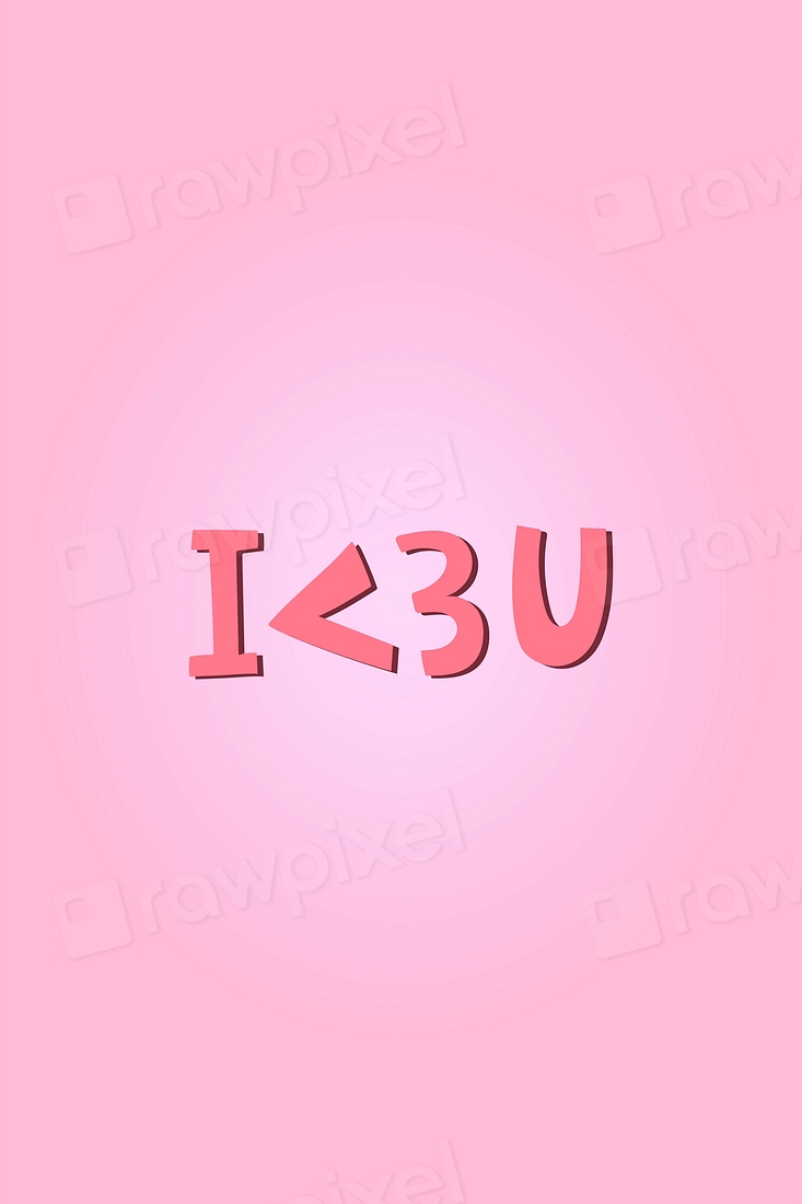 Pink I love you typography | Premium Vector - rawpixel