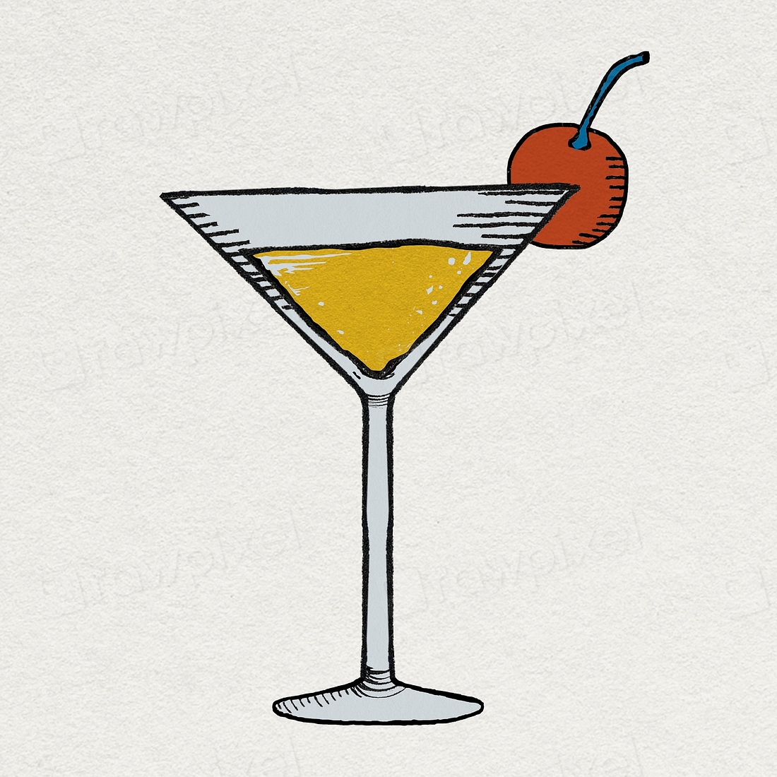 Party martini glass sticker celebration | Free Photo Illustration ...