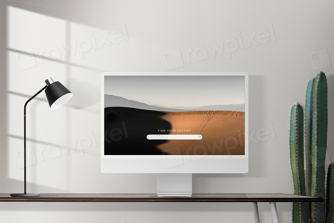 Computer screen mockup psd desk | Premium PSD Mockup - rawpixel
