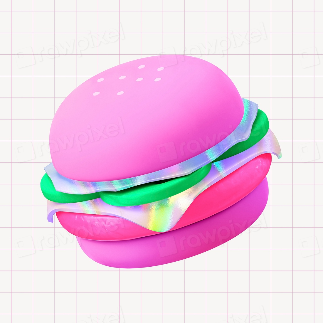 Pink hamburger, 3D rendering design | Free Photo - rawpixel