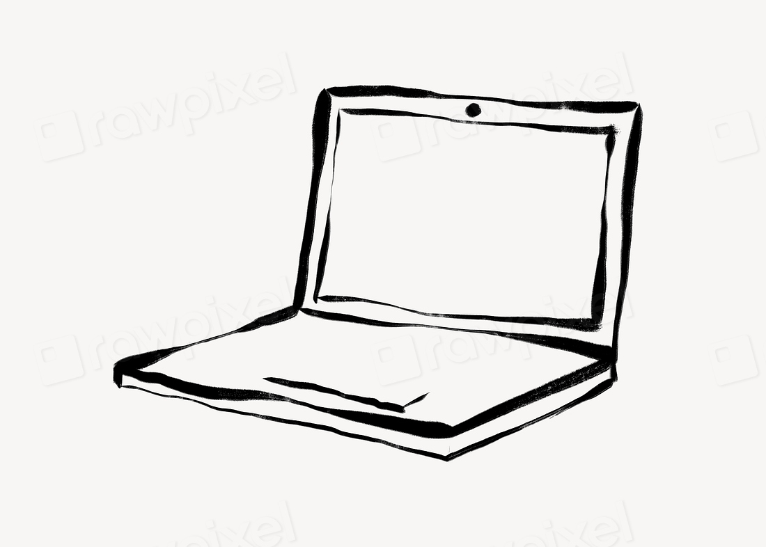 Laptop collage element, drawing illustration | Free Photo - rawpixel