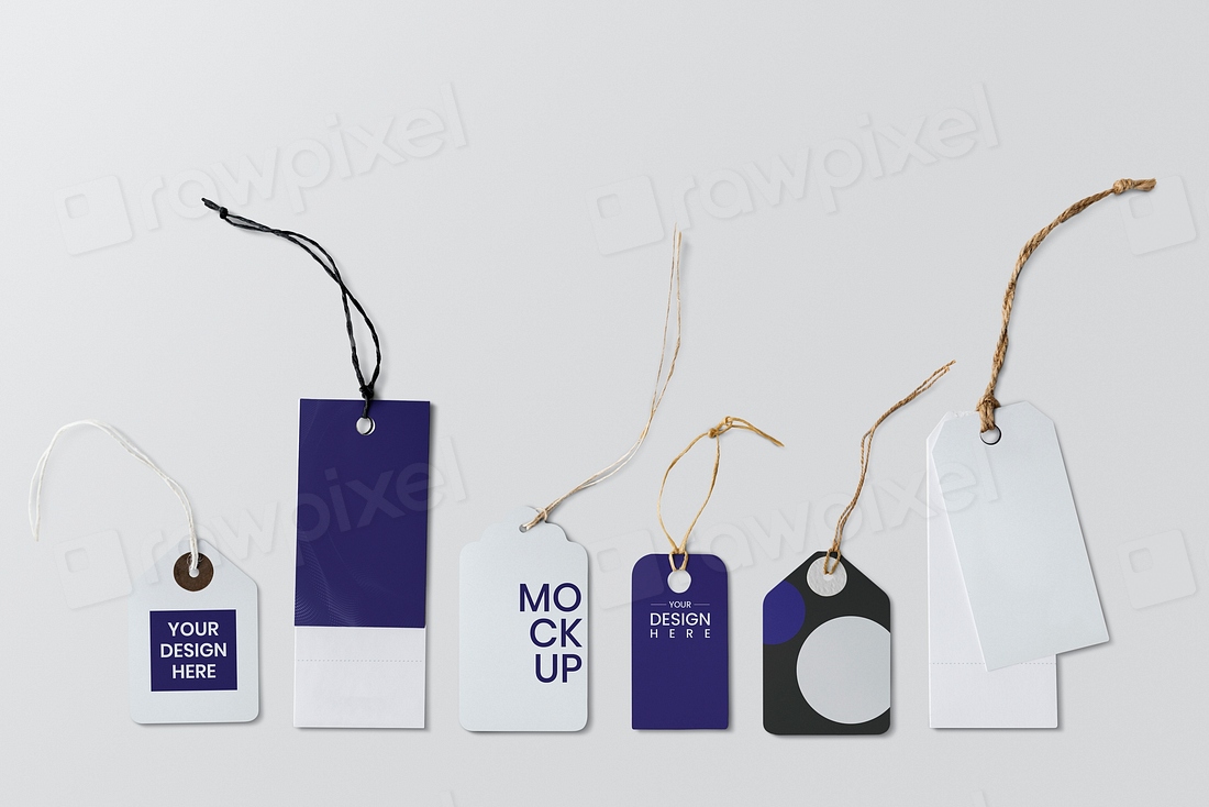 Blue and white price tag | Premium PSD Mockup - rawpixel