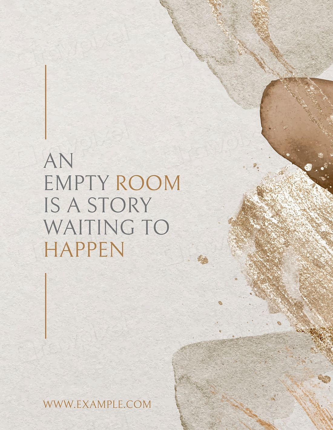 Motivational quote flyer template, gold | Premium Vector Template ...