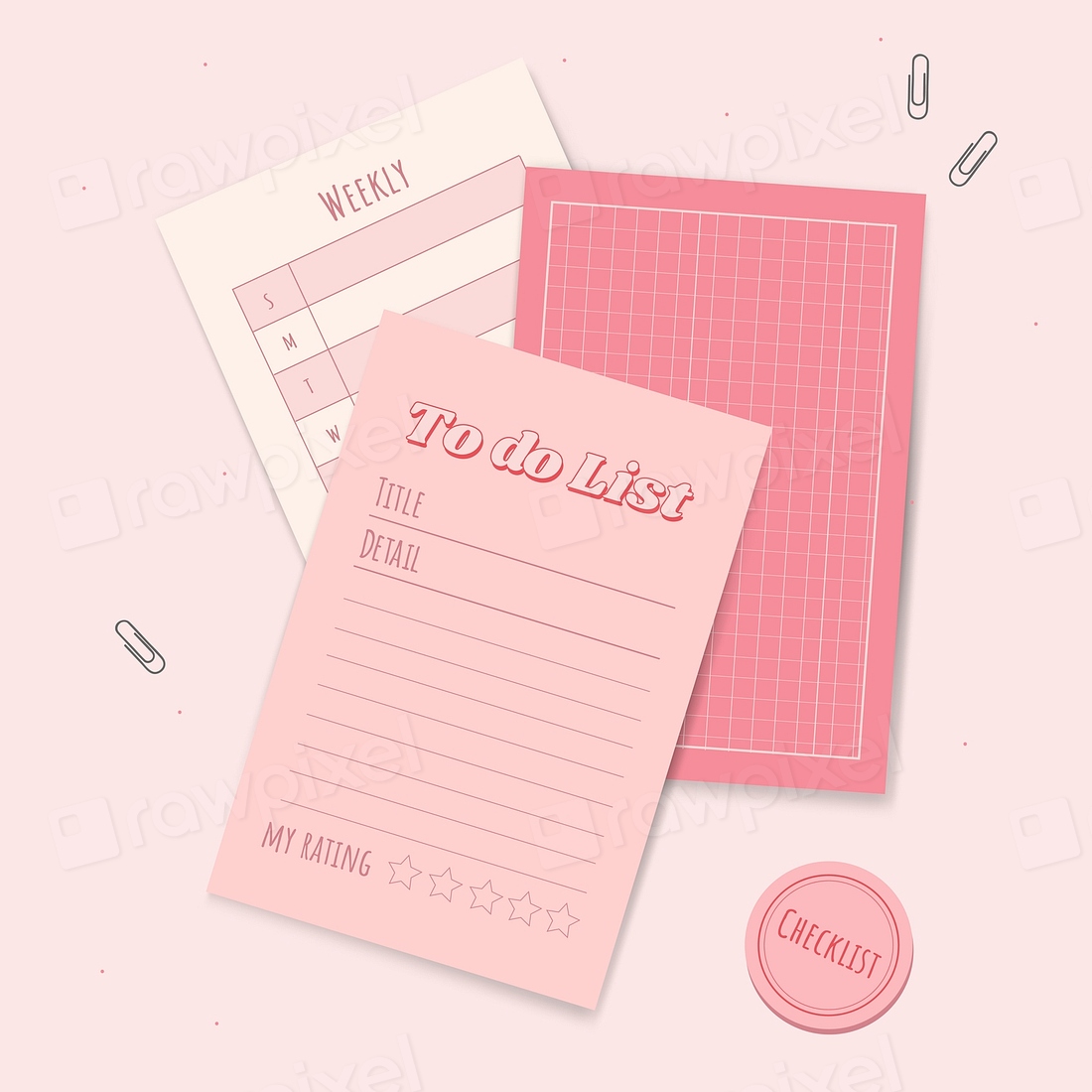 Pink notepad planner vector | Premium Vector - rawpixel