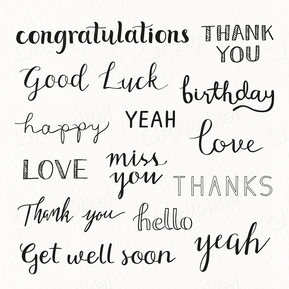 Greetings typography design vector collection | Premium Vector - rawpixel