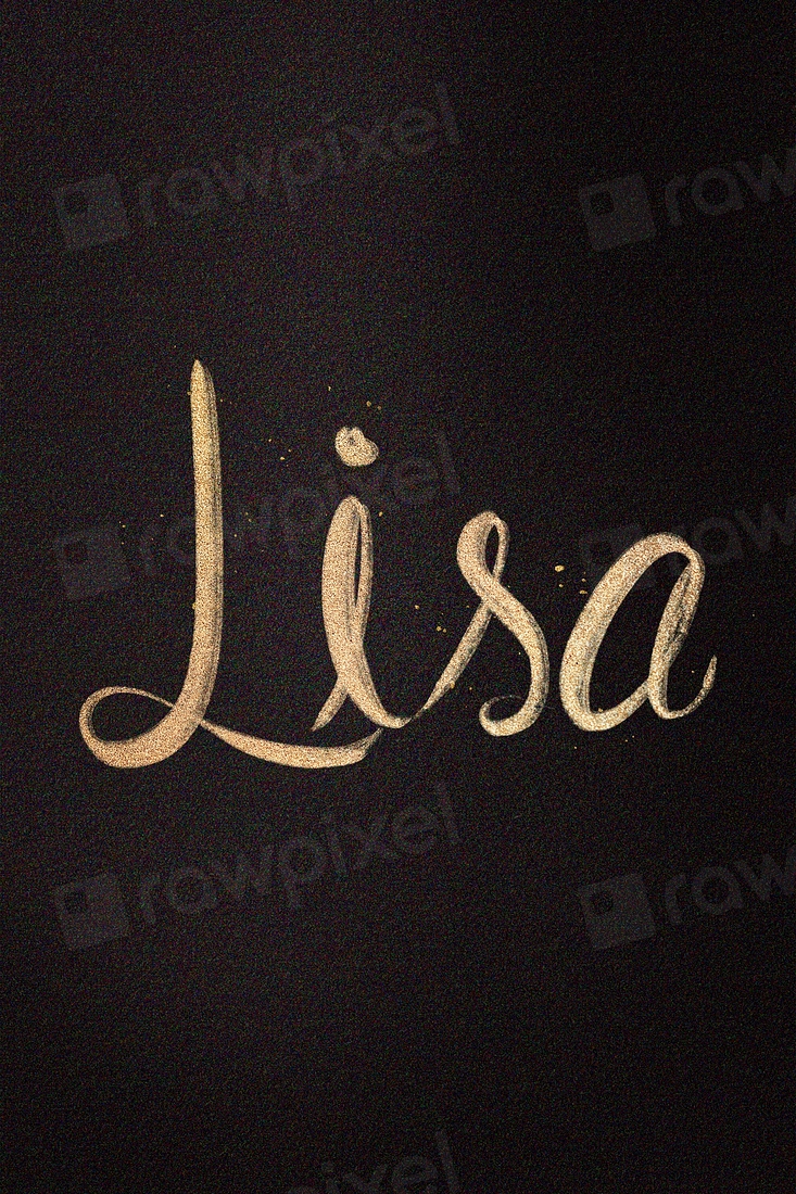 Gold sparkling Lisa name cursive | Free Photo - rawpixel