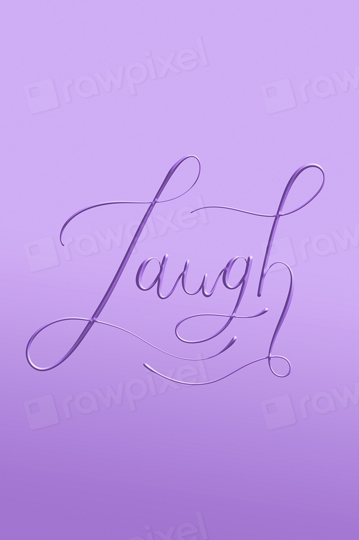 Laugh calligraphy purple psd text | Premium PSD - rawpixel