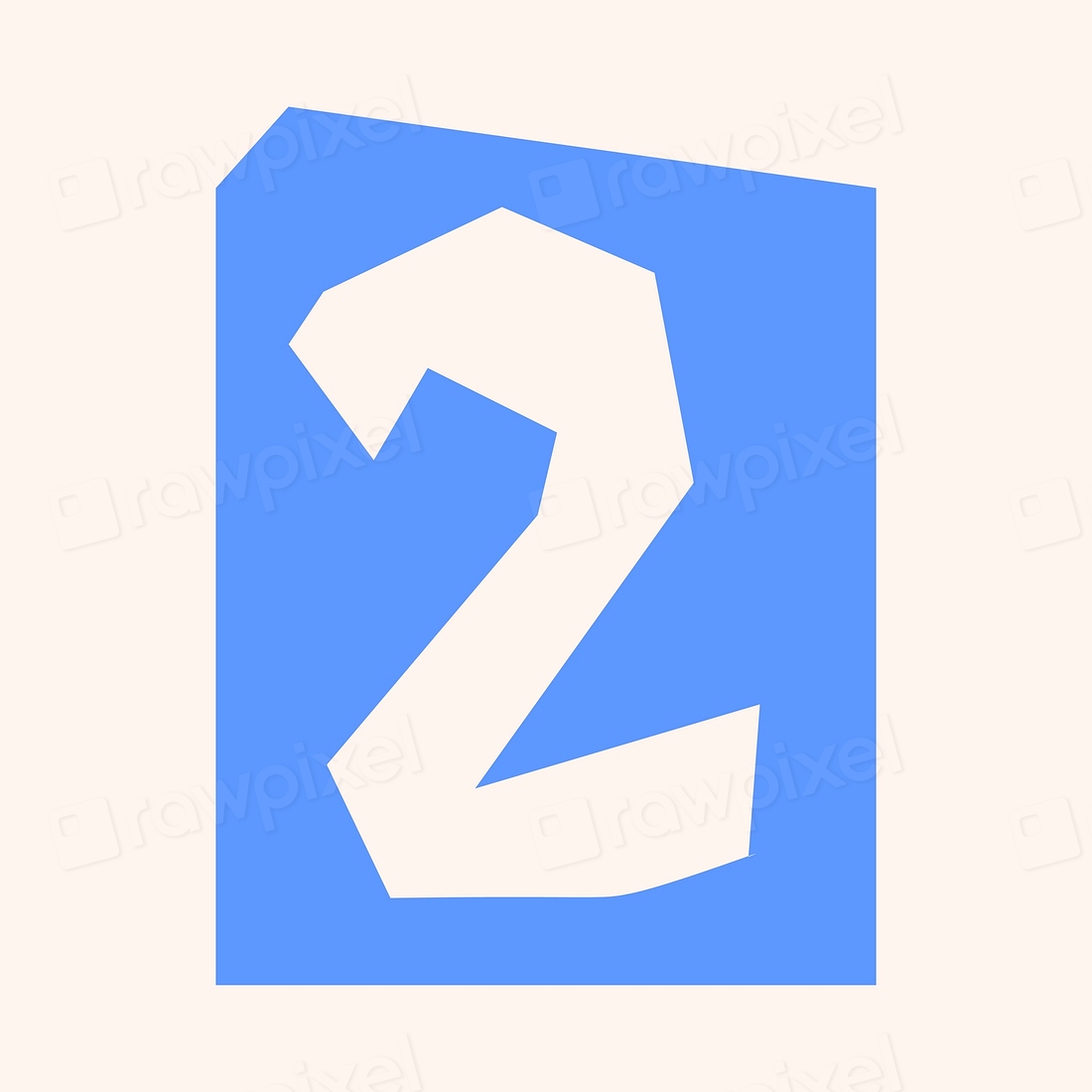 Number 2 font paper cut | Premium Vector - rawpixel