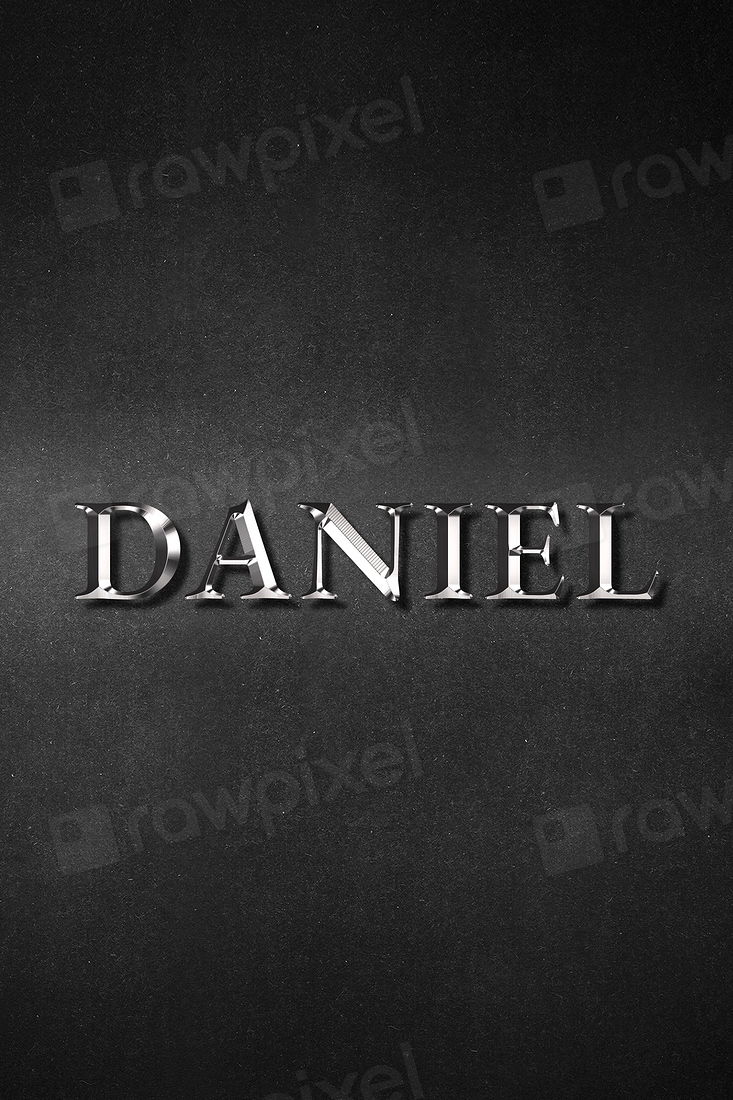 Daniel typography silver metallic effect | Free Photo - rawpixel