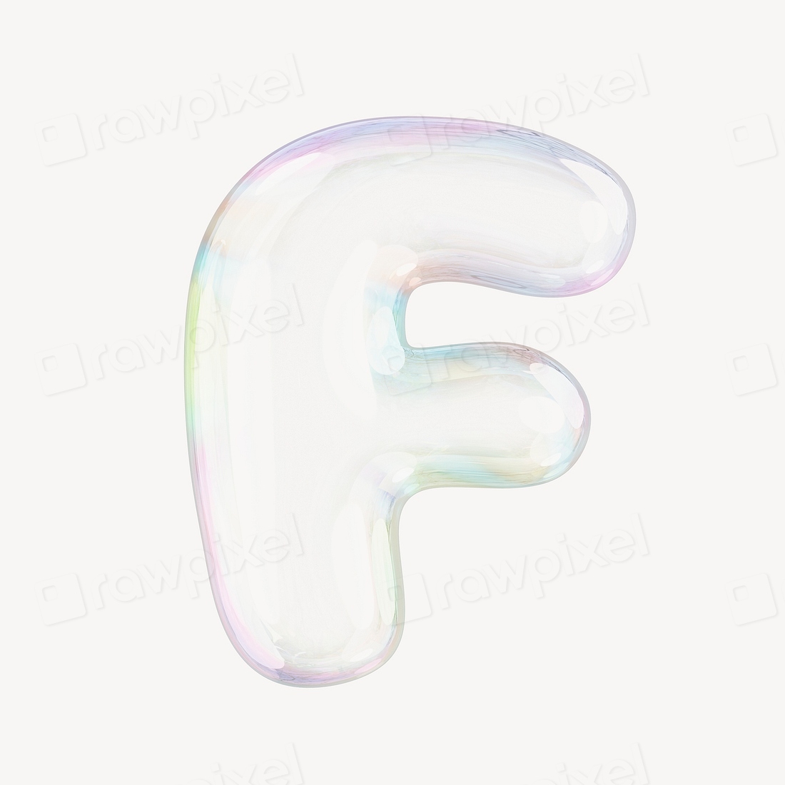 F letter, 3D transparent holographic | Premium PSD - rawpixel
