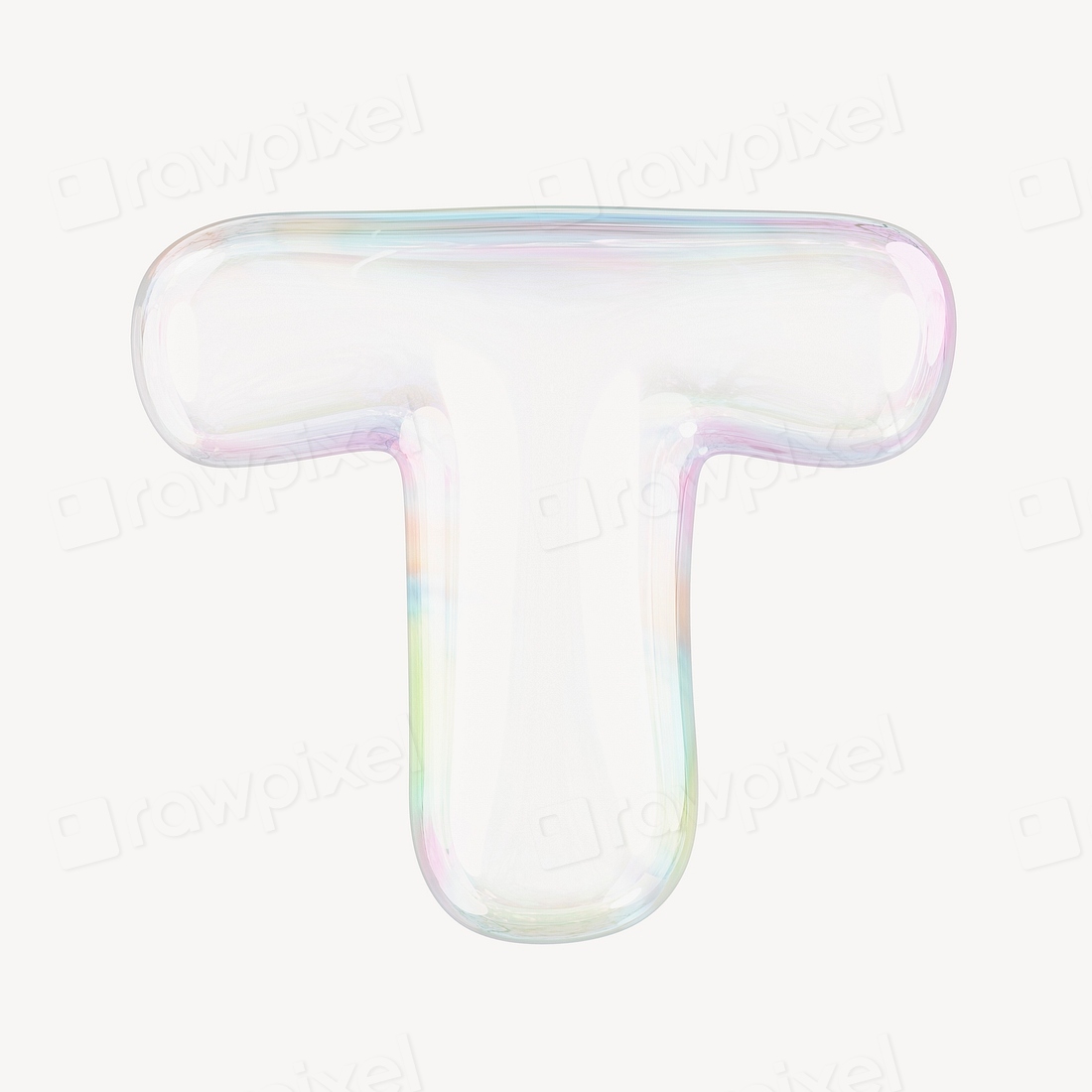T letter, 3D transparent holographic | Free Photo - rawpixel