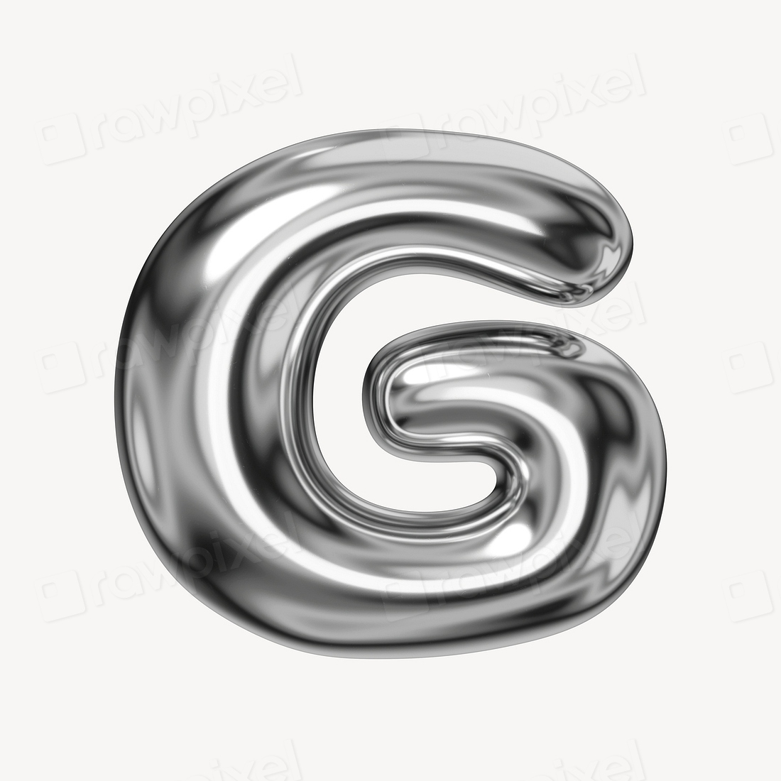 G alphabet, 3D chrome metallic | Premium PSD - rawpixel