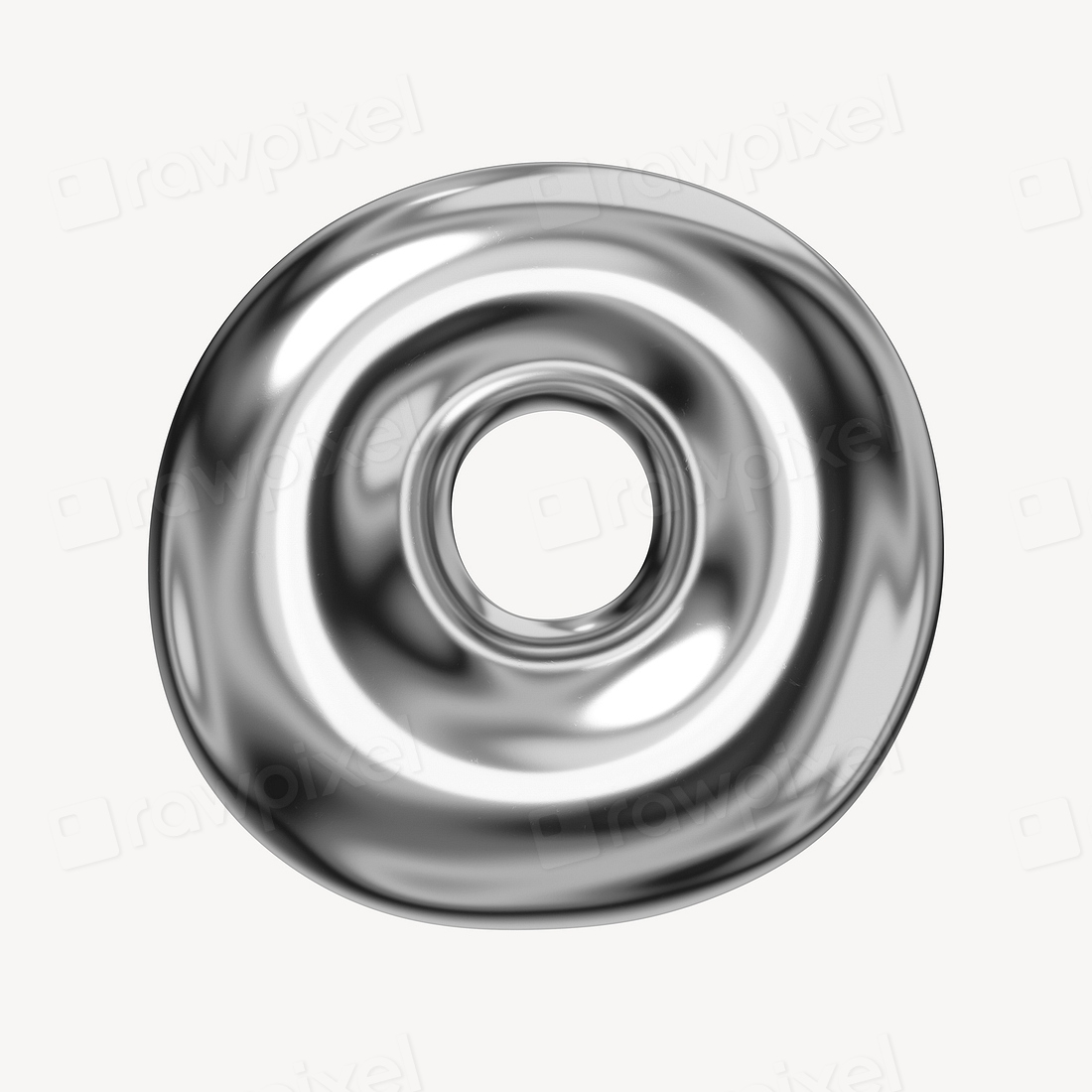 O alphabet, 3D chrome metallic | Premium Photo - rawpixel