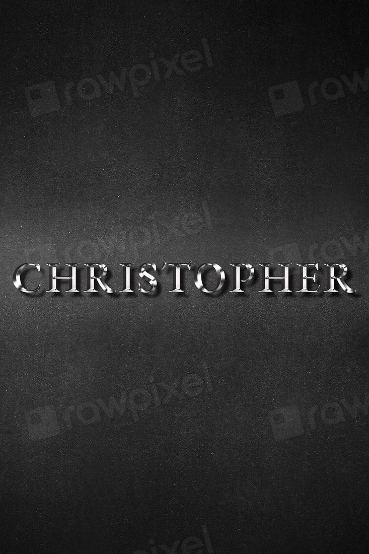 Christopher typography silver metallic effect | Free Photo - rawpixel