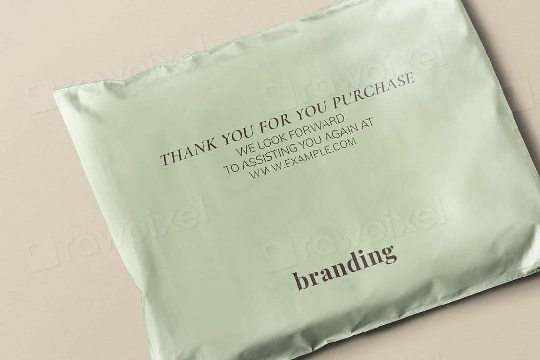 Green mailing bag, minimal packaging | Premium PSD Mockup - rawpixel
