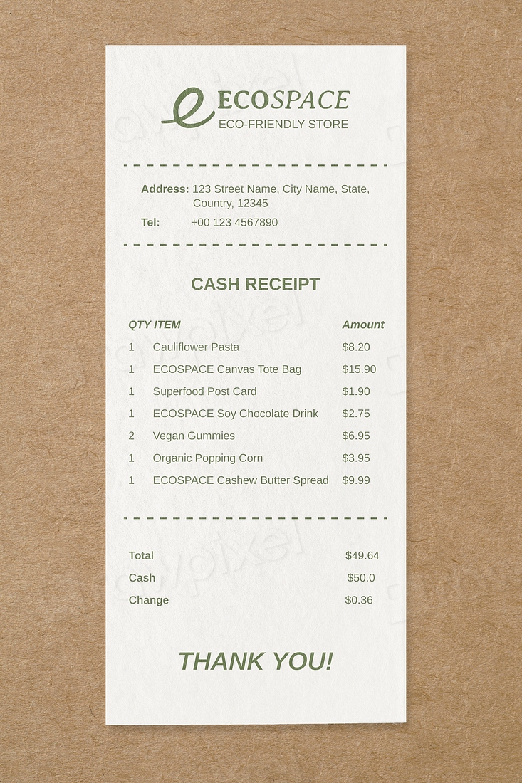 Shop receipt mockup, editable design | Premium PSD Mockup - rawpixel