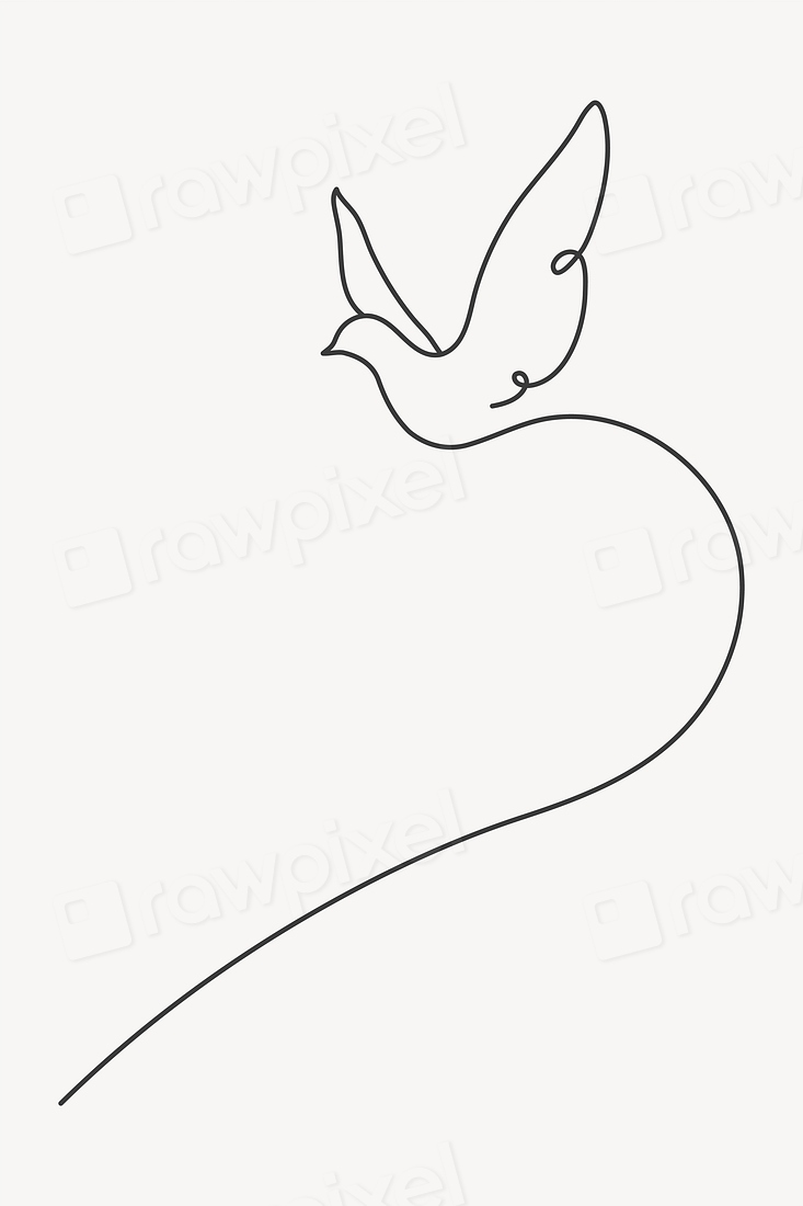 Dove minimal line art illustration | Premium Photo - rawpixel
