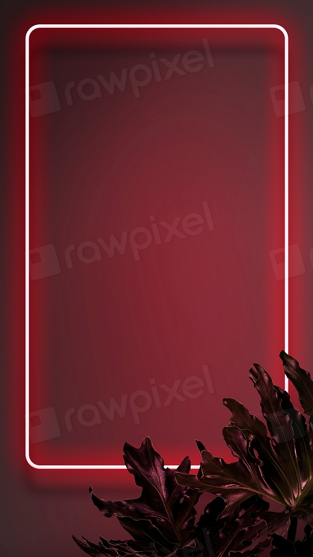 Red neon frame iPhone wallpaper, | Premium Photo - rawpixel