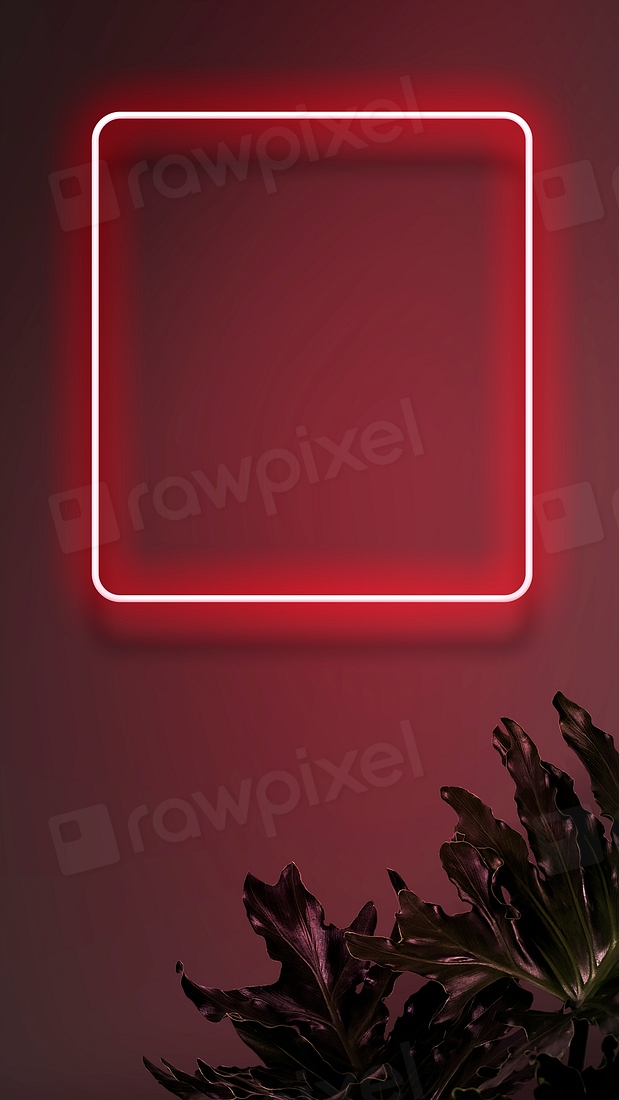 Red neon frame iPhone wallpaper, | Premium Photo - rawpixel