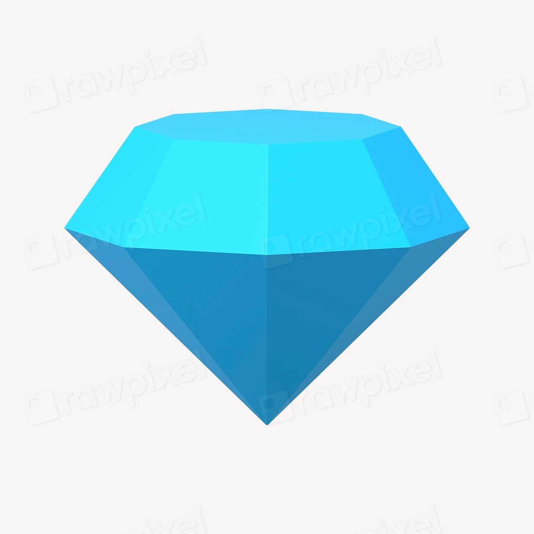 Blue diamond clipart, 3D shape | Premium PSD - rawpixel