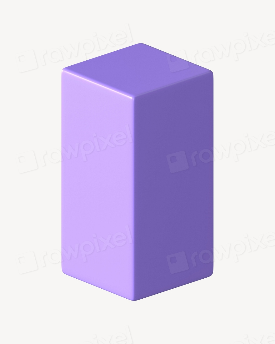 3D purple cuboid, geometric shape | Free Photo - rawpixel