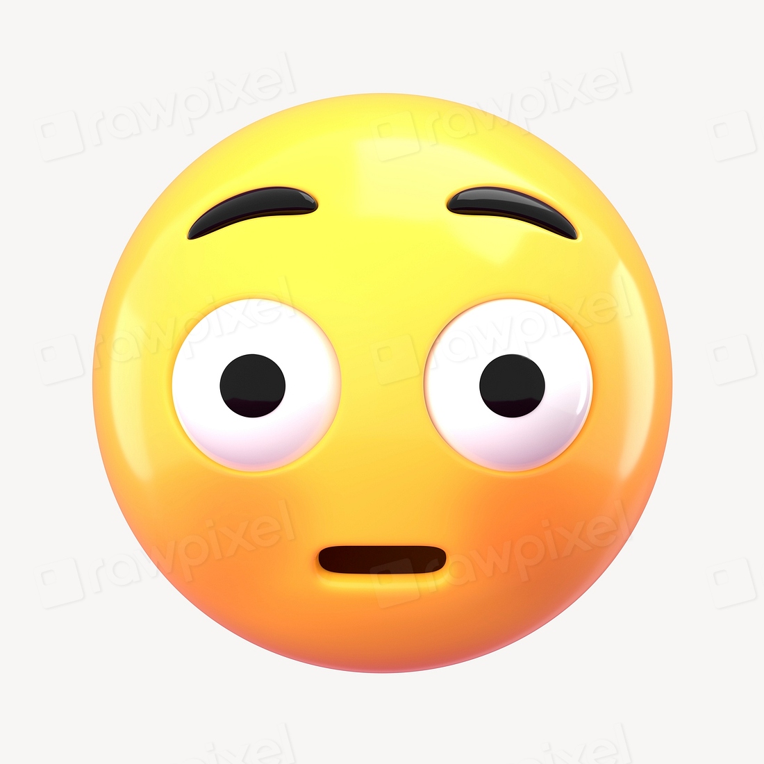 3D flushed face emoticon illustration | Premium Photo - rawpixel
