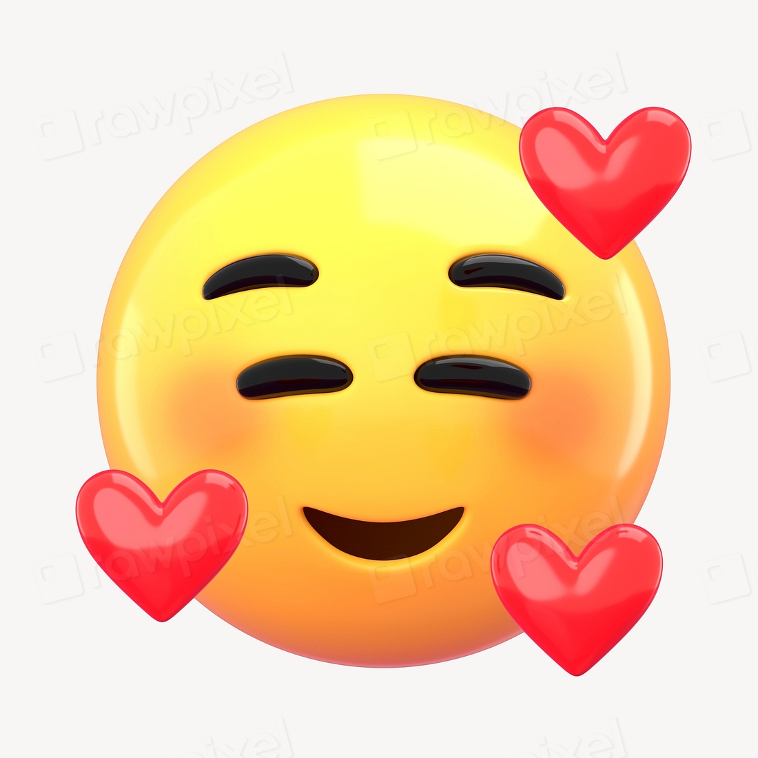 3D smiling face emoticon, three | Free Photo Illustration - rawpixel