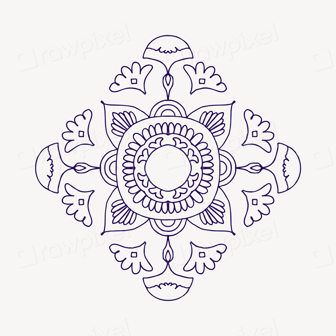 Purple Indian rangoli clipart vector | Premium Vector - rawpixel