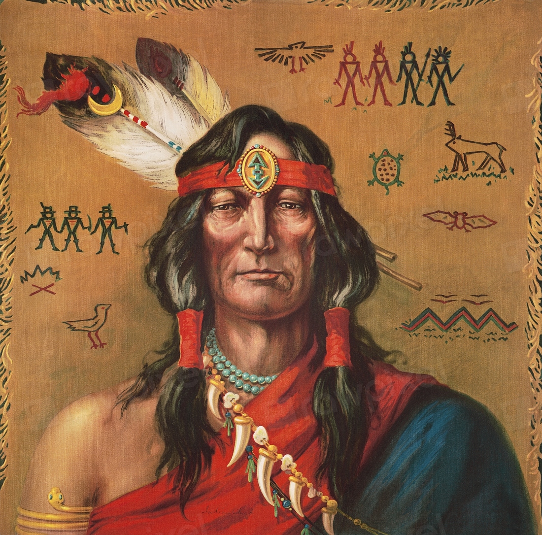 Indian chief portrait illustration. Original | Free Photo Illustration ...
