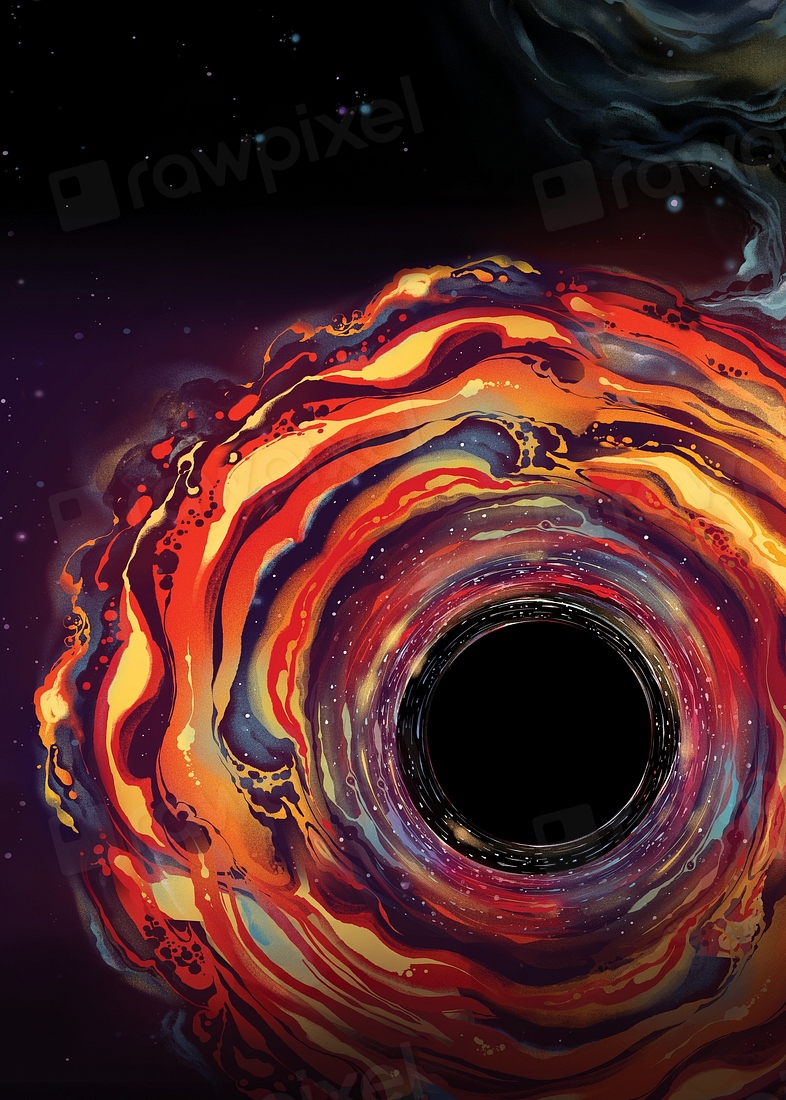 Colorful black hole background, abstract | Premium Photo Illustration ...